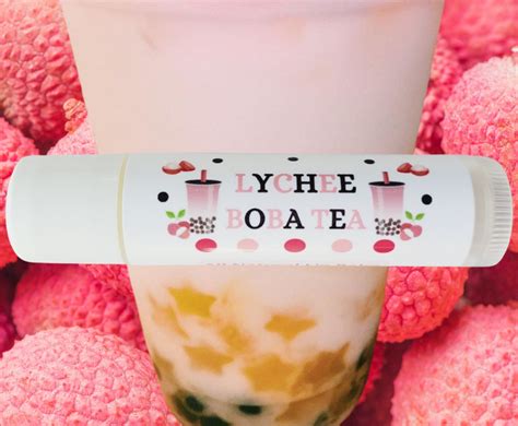 Lychee Boba Tea Lip Balm Bubble Tea Lip Balm All Natural Etsy