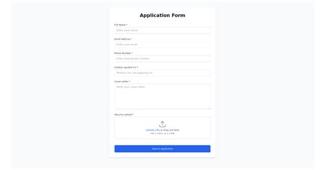 Application Form Free React Tailwind Component