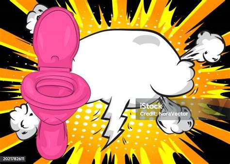 만화 플러시 화장실 빈 말풍선 만화책 욕실 배경 복고풍 벡터 만화 팝 아트 디자인 공중 화장실에 대한 스톡 벡터 아트 및 기타 이미지 공중 화장실 포스터 화장실