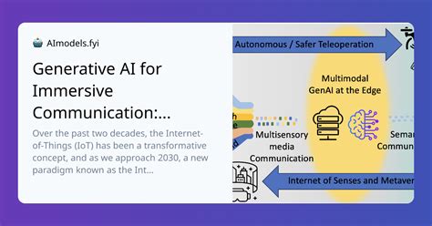 Generative Ai For Immersive Communication The Next Frontier In