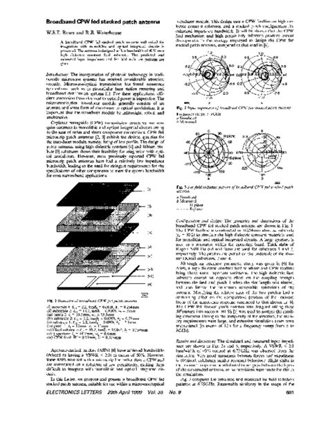Pdf Broadband Cpw Fed Stacked Patch Antenna