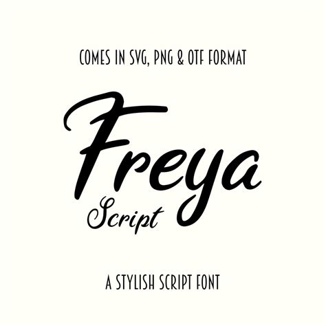 Freya Stylish Script Font Svg Png Otf Ttf Cursive Font Handwritten Cricut Font