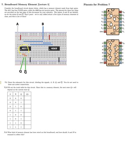 Solved Breadboard Memory Element Lecture 5 Pinouts For