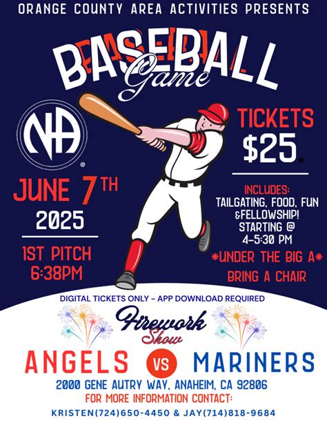 Orange County Area Angels Baseball Game Narcotics Anonymous San Fernando Valley