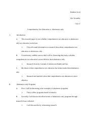 Comprehensive Sex Education Vs Docx Emeline Scott Our Sexuality 7 16 17 Comprehensive Sex