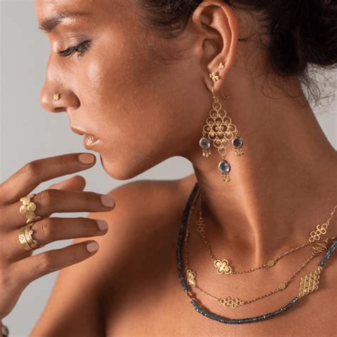 Raised Diamond Dot Stud Earrings Ananda Khalsa