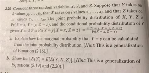 Solved Consider Three Random Variables X Y And Z Suppose