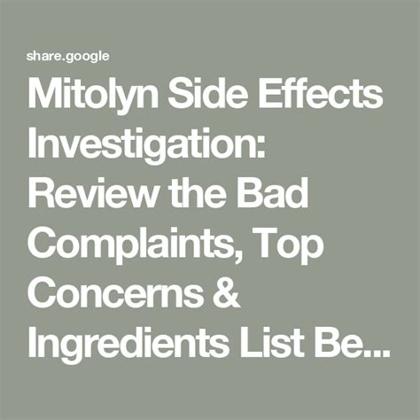 Best 11 Mitolyn Side Effects Investigation Review The Bad Complaints Top Concerns