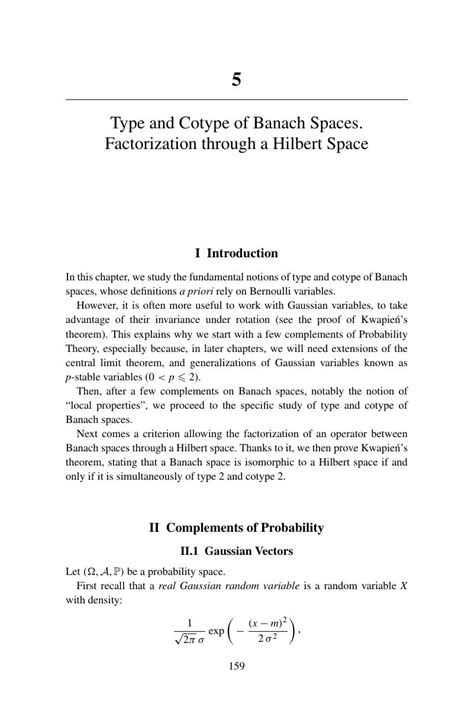 Type And Cotype Of Banach Spaces Factorization Through A Hilbert Space Chapter 5