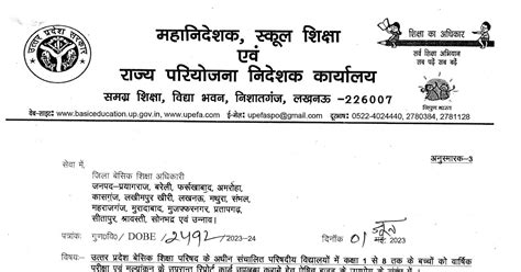 उत्तर प्रदेश बेसिक शिक्षा परिषद के अधीन संचालित परिषदीय विद्यालयों में