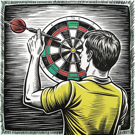 A Drawing Of A Man With A Dartboard That Says Target Premium Ai Generated Image
