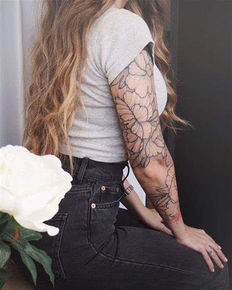 Тату цветы Тату рукав Еще больше тату в профиле Переходи и подписывайся Татуировка рукав
