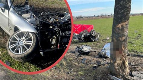 Tragiczny wypadek na DK 17 BMW roztrzaskało się na drzewie 33 letni