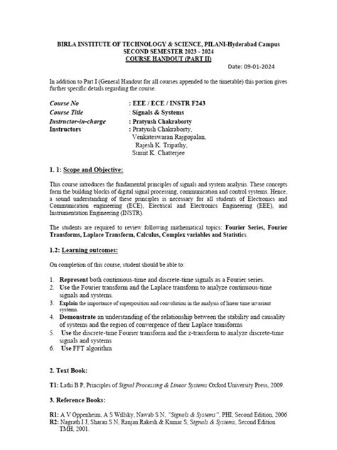 Eee Ece Instr F243 Ss 2023 24 Pdf Discrete Fourier Transform Fast Fourier Transform