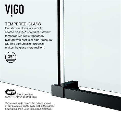 Vigo Elan E Class Matte Black 56 In To 60 In W X 76 In H Frameless