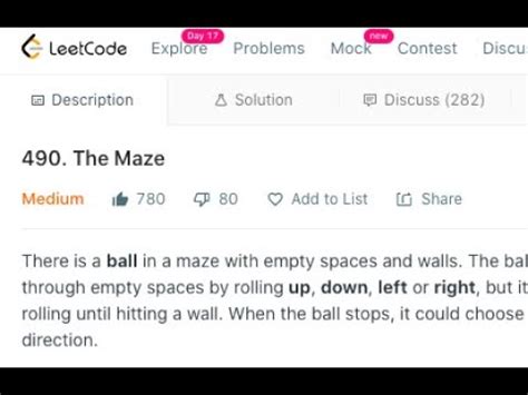 Graphs Leetcode Day Dfs The Maze Dfs Lc Youtube
