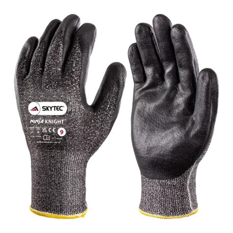 Sky272 Skytec Skytec Black Glass Fibre Polyethylene Cut Resistant Work Gloves Size 8
