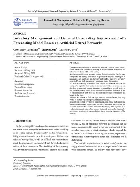 Inventory Management And Demand Forecasting Improv Pdf Artificial