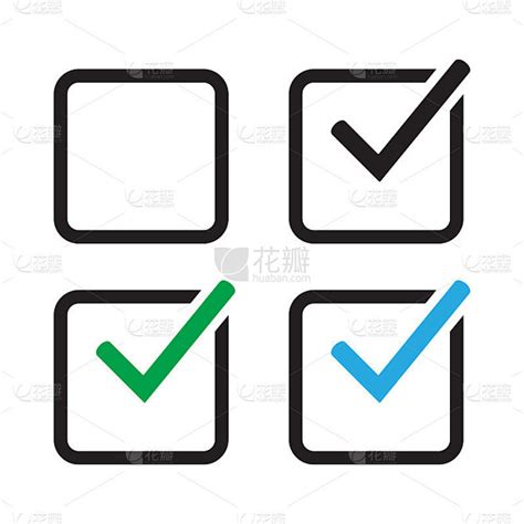 复选框设置为空白和选中的复选框矢量图标