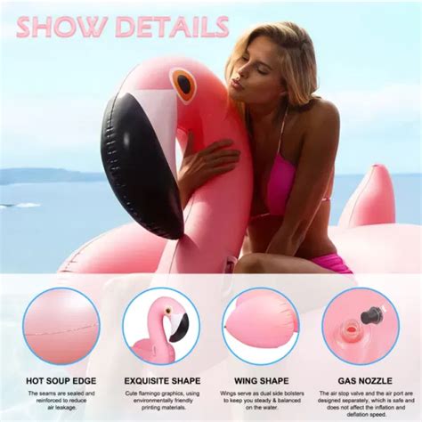 Dropship Giant Inflatable Flamingos Ride On Floating Objects In The