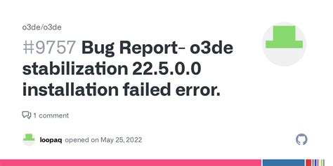 Bug Report O De Stabilization Installation Failed Error