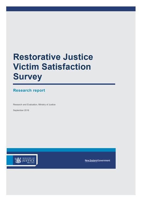 Restorative Justice Victim Satisfaction Survey Research Report Icclr