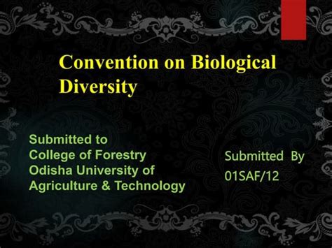 Convention On Biological Diversity Cbd Ppt