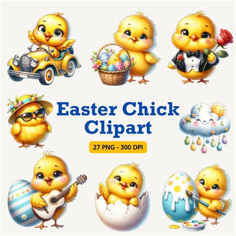 Easter Chick Clipart Cute Chick Clipart Spring Clipart Easter Eggs