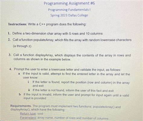 Solved Programming Fundamentals I Spring Dallas College Chegg