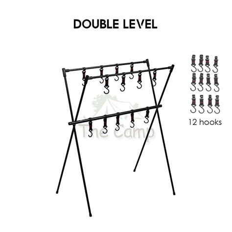Outdoor Triangle Hanging Rack Aluminum Mesh Camping Hanger Cookware