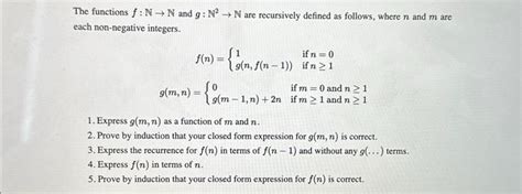 Solved The Functions F Nn And G N N Are Recursively Chegg