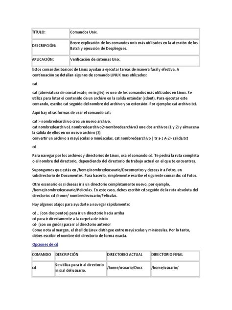 comandos unix pdf archivo de computadora directorio computación