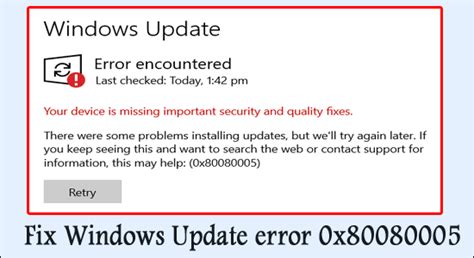 Fix Windows Update Error 0x80080005 10 VERIFIED FIXES