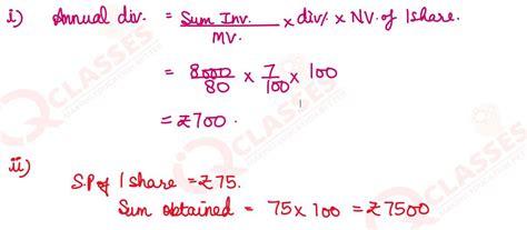 Class10 Icse Maths Important Questions Chapter Shares And Dividend