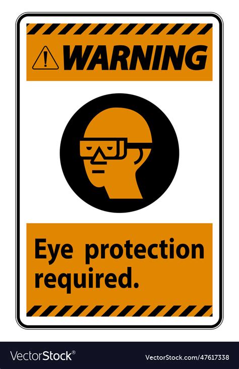 Warning Sign Eye Protection Required Symbol Vector Image