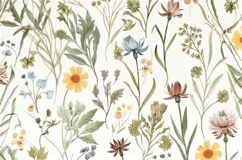 Premium Ai Image Minimalist Flower Design With Boho Water Color Line