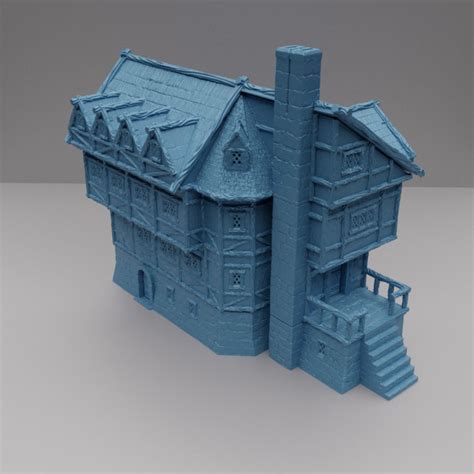 3d Printable Medieval Townhall Tabletop Terrain 28 Mm By Miniatureland