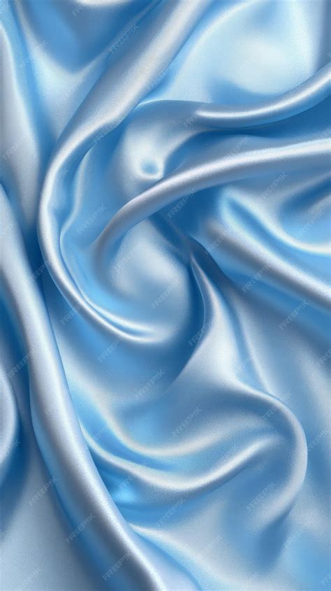 Elegant Light Blue Satin Fabric With Luxurious Texture Premium Ai Generated Image