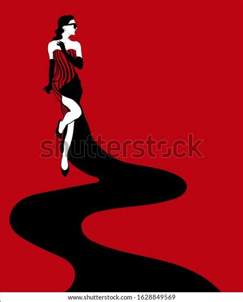 Vector Hand Drawn Illustration Girl Maxi Stock Vector Royalty Free
