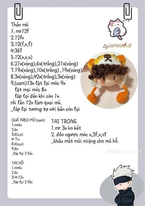 Chart Móc Mũ Rồng Cho Doll Len