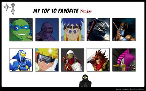 Mewmewspikes Top 10 Ninjas By Mewmewspike On Deviantart