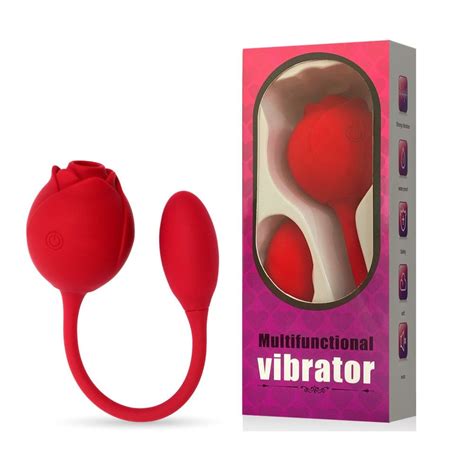 Estimulador Duplo Recarregável Com Um Bocal Pulsador Em Formato De Rosa E Penetrador Vibrátorio