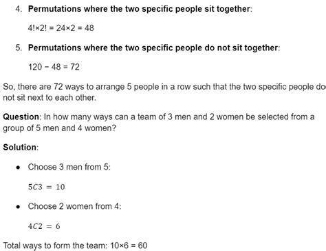 Permutation And Combination Definition Questions And Formula
