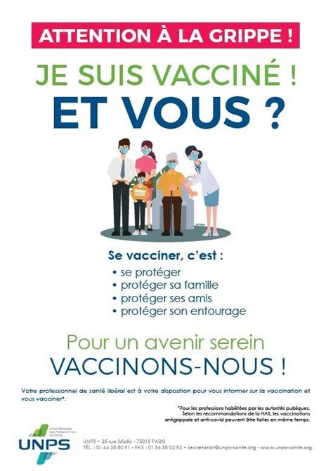 Affiches Unps Vaccination Antigrippale Et Maintien Des Gestes