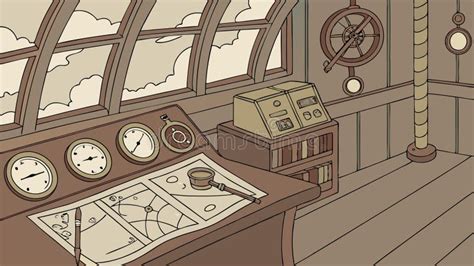 Control Panel With Gauges Vintage Tech And Retro Interface Machine Dashboard Vector Design