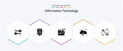Information Technology 25 Glyph Icon Pack Including Link Folder