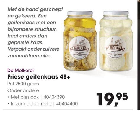 De Molkerei Friese Geitenkaas 48 2500 Gram Aanbieding Bij HANOS