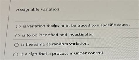 Solved Assignable Variationis Variation Thantannot Be