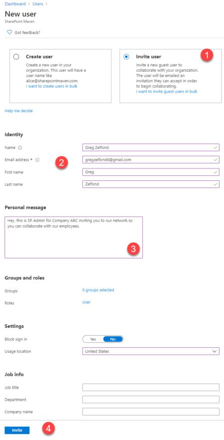 How To Invite External Users Via Azure Ad Sharepoint Maven