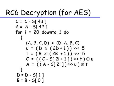 Ppt The Rc6 Block Cipher A Simple Fast Secure Aes Proposal